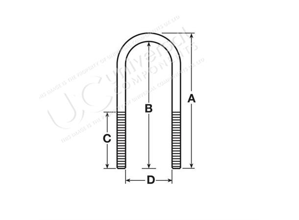 U BOLT ASSY M22 X 325MM Universal Components - LVD Lastvangdelar AS