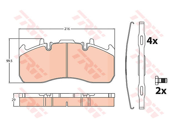 Bremseklosser WVA29173 TRW - LVD Lastvangdelar AS